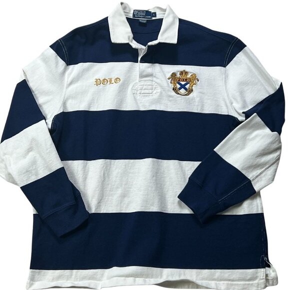 Polo Ralph Lauren | Shirts | Vintage Polo Ralph Lauren Long Sleeve Rugby Polo Shirt Large | Poshmark